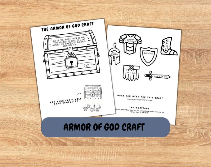 Armor of God Craft, Bible Story Printable, Ephesians 6, Homeschool ...