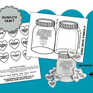 A Humble Heart for Jesus Printable Jar Kid's Craft, Printable Sunday ...