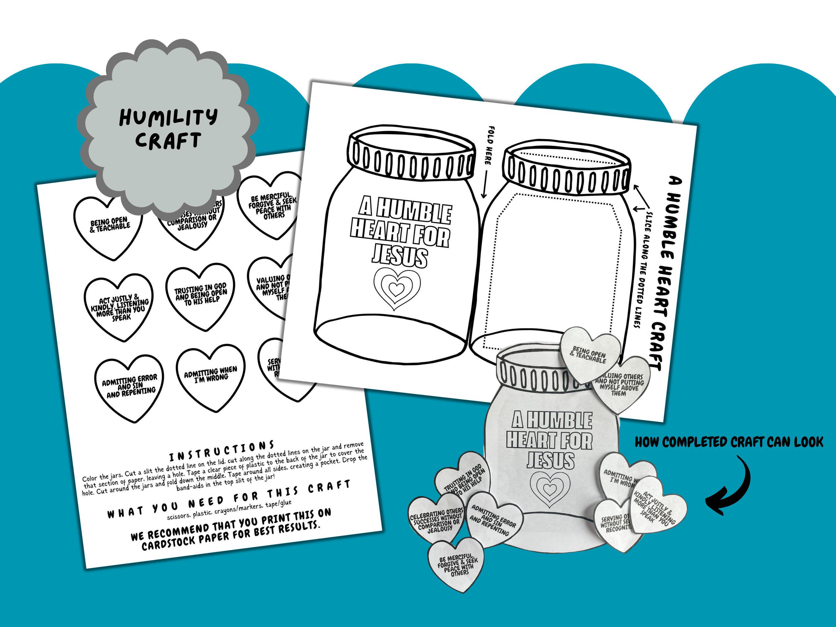A Humble Heart for Jesus Printable Jar Kid's Craft, Printable Sunday ...