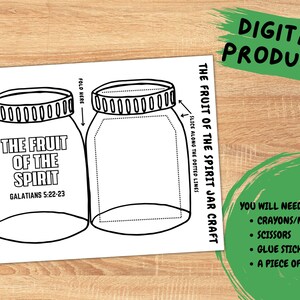 Fruit of the Spirit Jar Craft Printable • Galatians 5:22-23 Christian ...