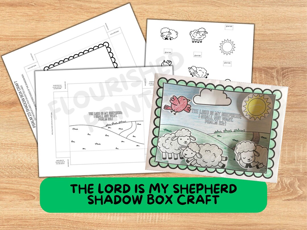 The Lord is My Shepherd Shadow Box Craft | Psalm 23 Anxiety Activity ...