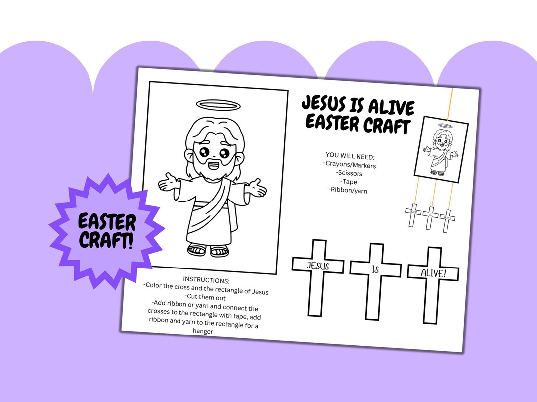 Easter Jesus is Alive Coloring Craft, Kid's Craft, Sunday School Craft ...