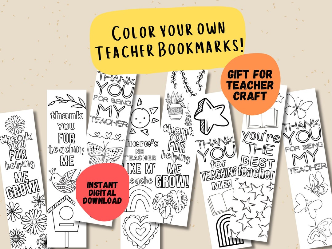 Coloring Bookmarks for Teachers, Thank You for Teaching Me, Thank You ...