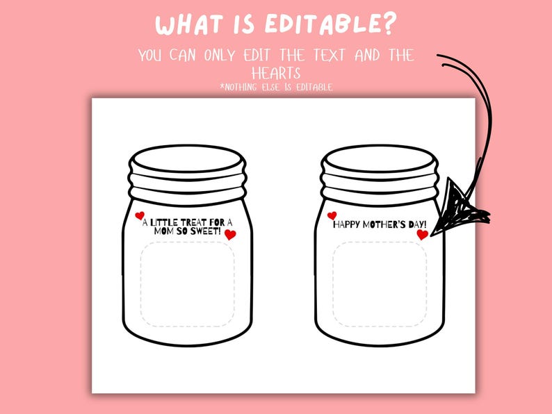 Mother's Day Candy Jar Printable, Editable in Canva, Mother's Day ...