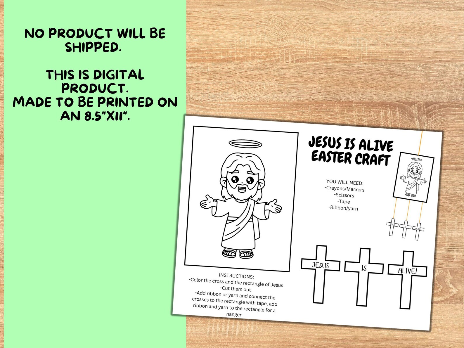 Easter Cross Kid's Craft, Sunday School Craft, Printable Easter ...