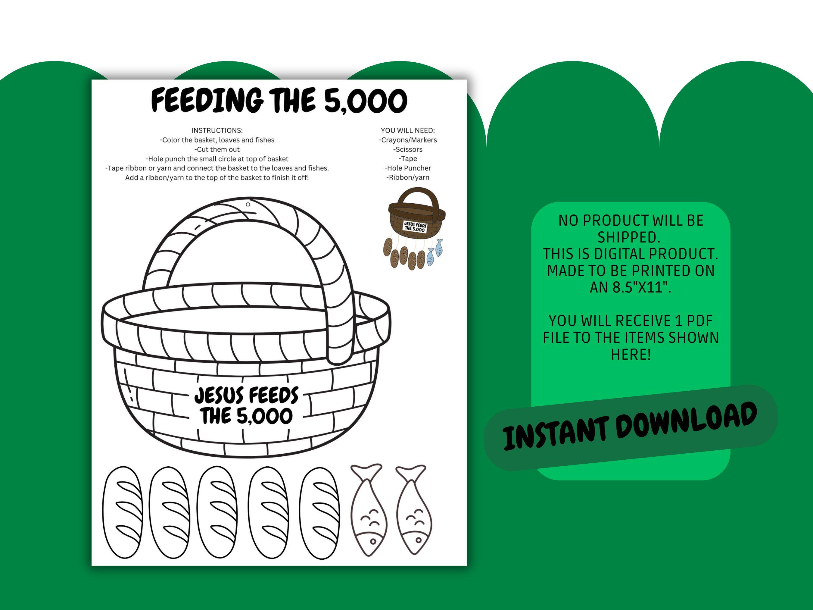 Feeding the 5,000 Craft, Bible Story, Sunday School, Feeding the Five ...