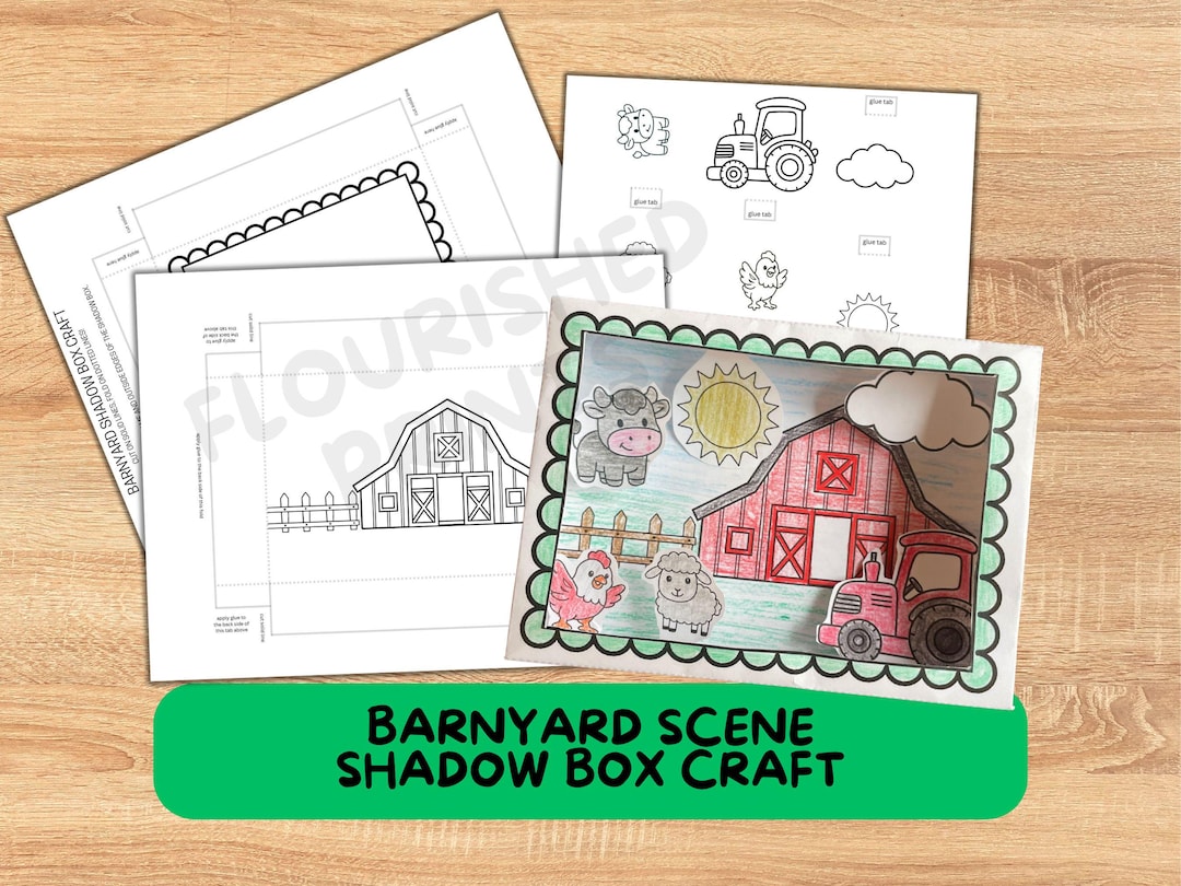 Barnyard Shadow Box Craft Printable | Farm Animals 3D Paper Craft ...