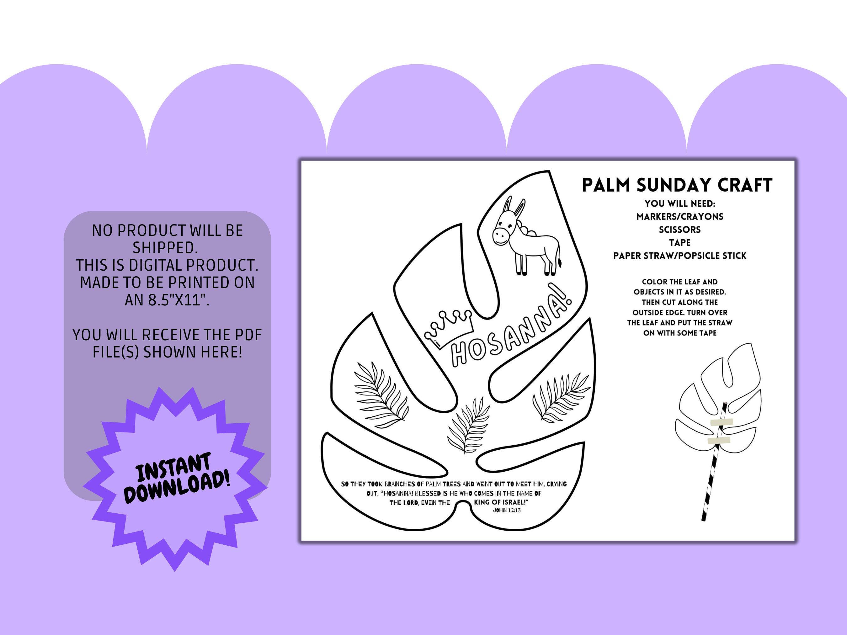 Palm Sunday Easter Week Palm Leaf Craft, Kid's Craft, Sunday School ...