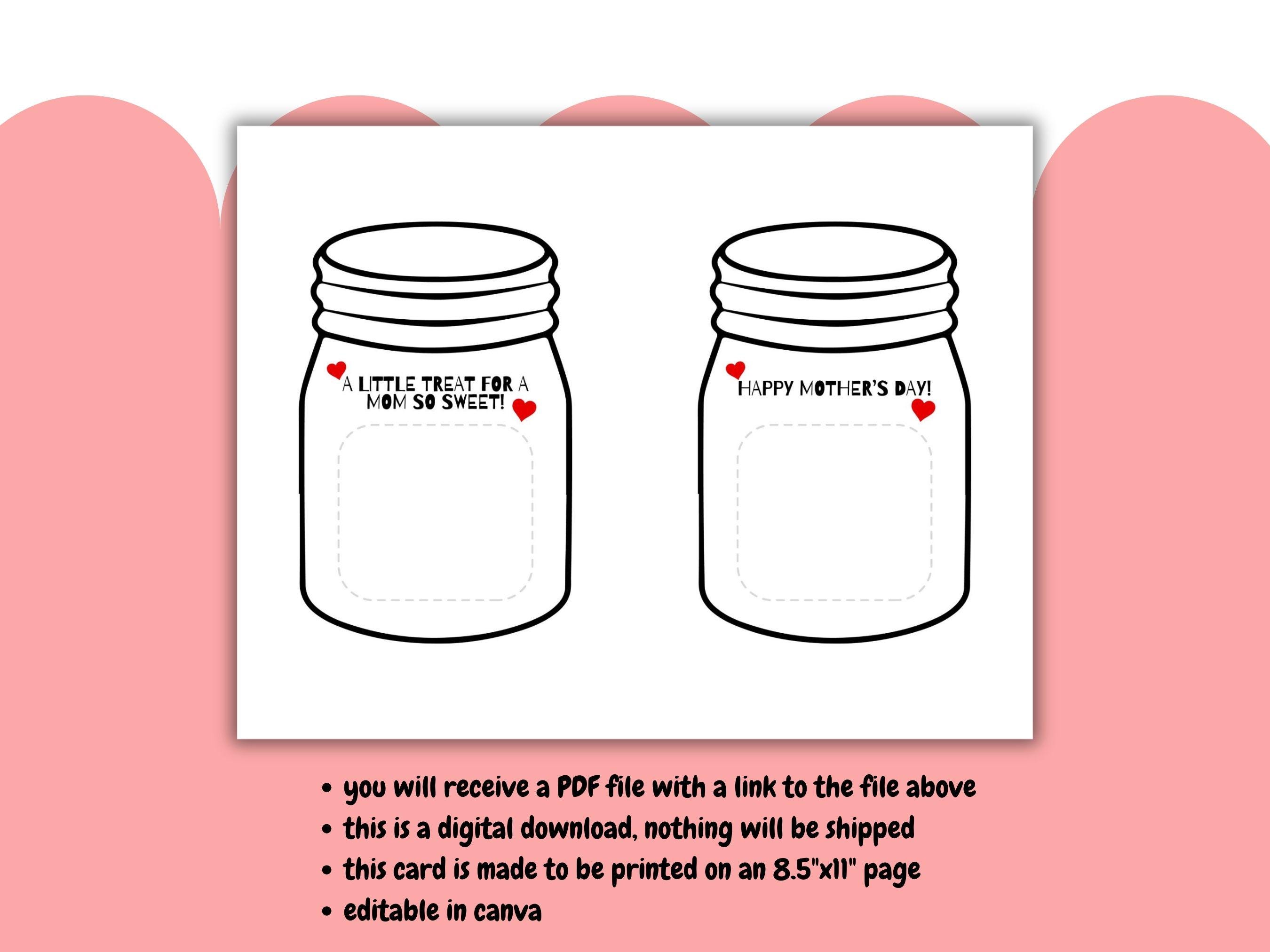 Mother's Day Candy Jar Printable, Editable in Canva, Mother's Day ...