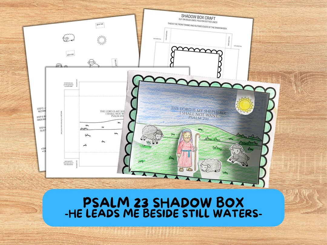 Psalm 23:1 the Lord is My Shepherd Shadow Box Craft, VBS Anxiety Bible ...