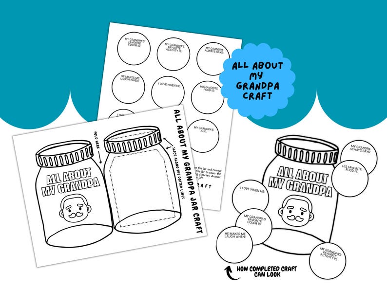 Father's Day Gift, All About My Grandpa Printable, Birthday Gift ...