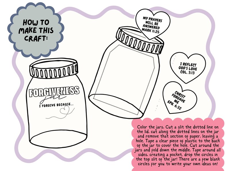 Printable Forgiveness Craft for Kids, Forgiveness Jar Activity ...