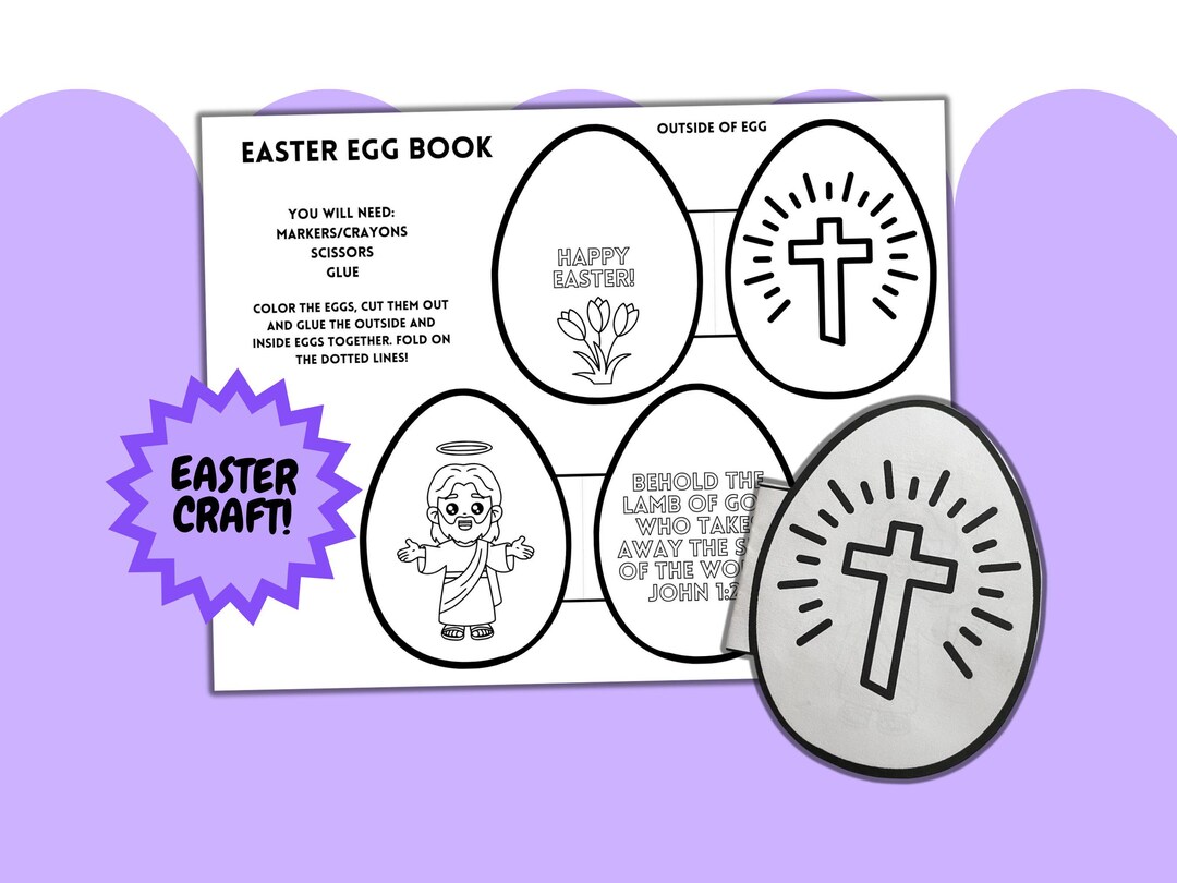 Printable Easter Egg Craft, Behold the Lamb of God, Easter Activity for ...