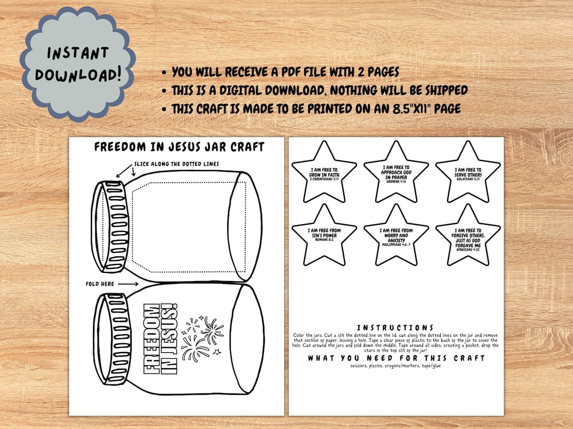 Freedom in Jesus Jar Craft | Freedom in Christ Bible Activity ...