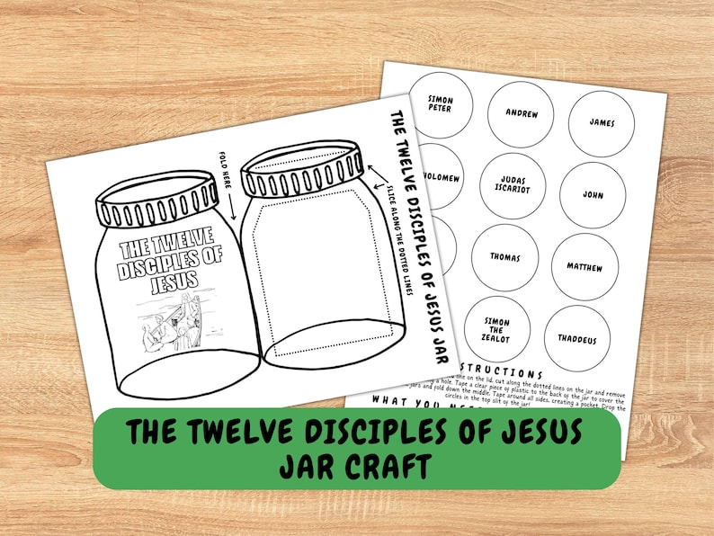 The Twelve Disciples of Jesus Printable Craft, Jesus and 12 Disciples ...