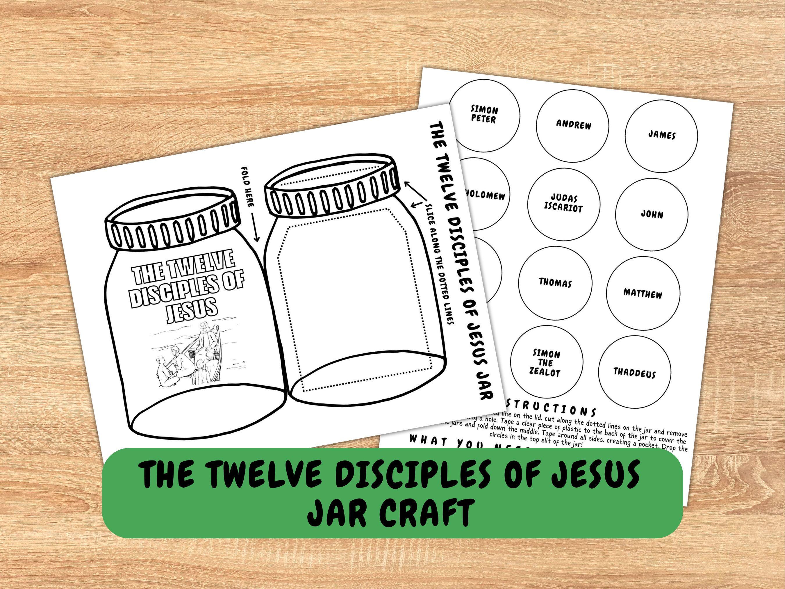 The Twelve Disciples of Jesus Printable Craft, Jesus and 12 Disciples ...