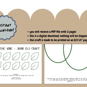 I Am the Vine You Are the Branches Printable Kid's Craft, John 15:5 ...