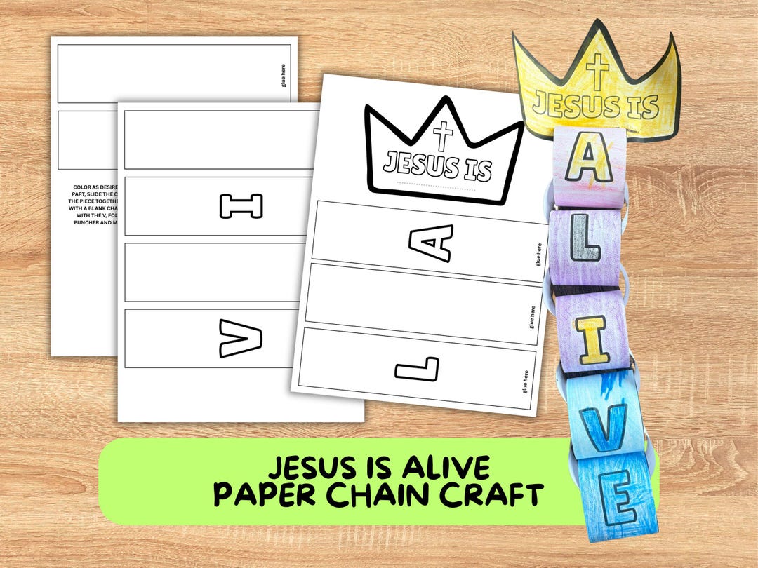 Jesus is Alive Paper Chain Craft • Easter Christian Kids Craft ...