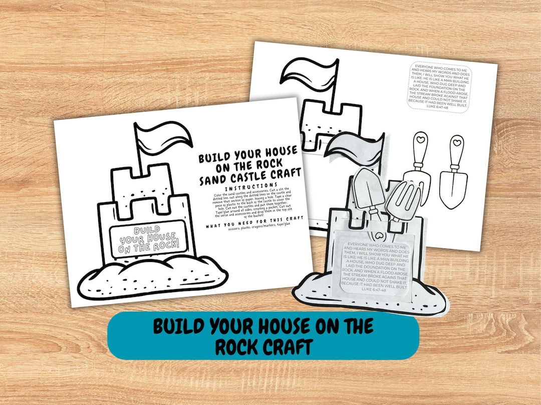 Build Your House on the Rock Printable Craft, Wise Man and the Foolish ...