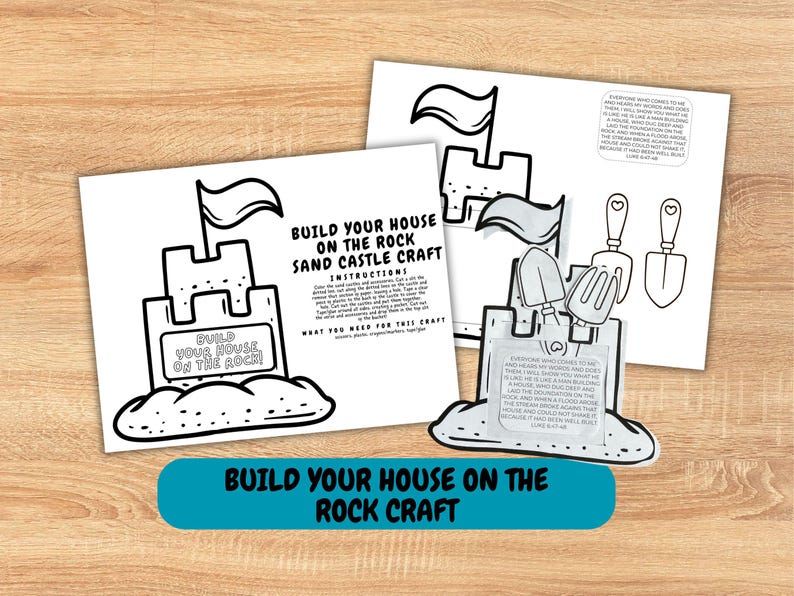 Build Your House on the Rock Printable Craft, Wise Man and the Foolish ...