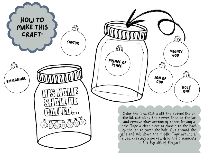 The Names of Jesus Christmas Printable Jar Craft for Kids | His Name ...