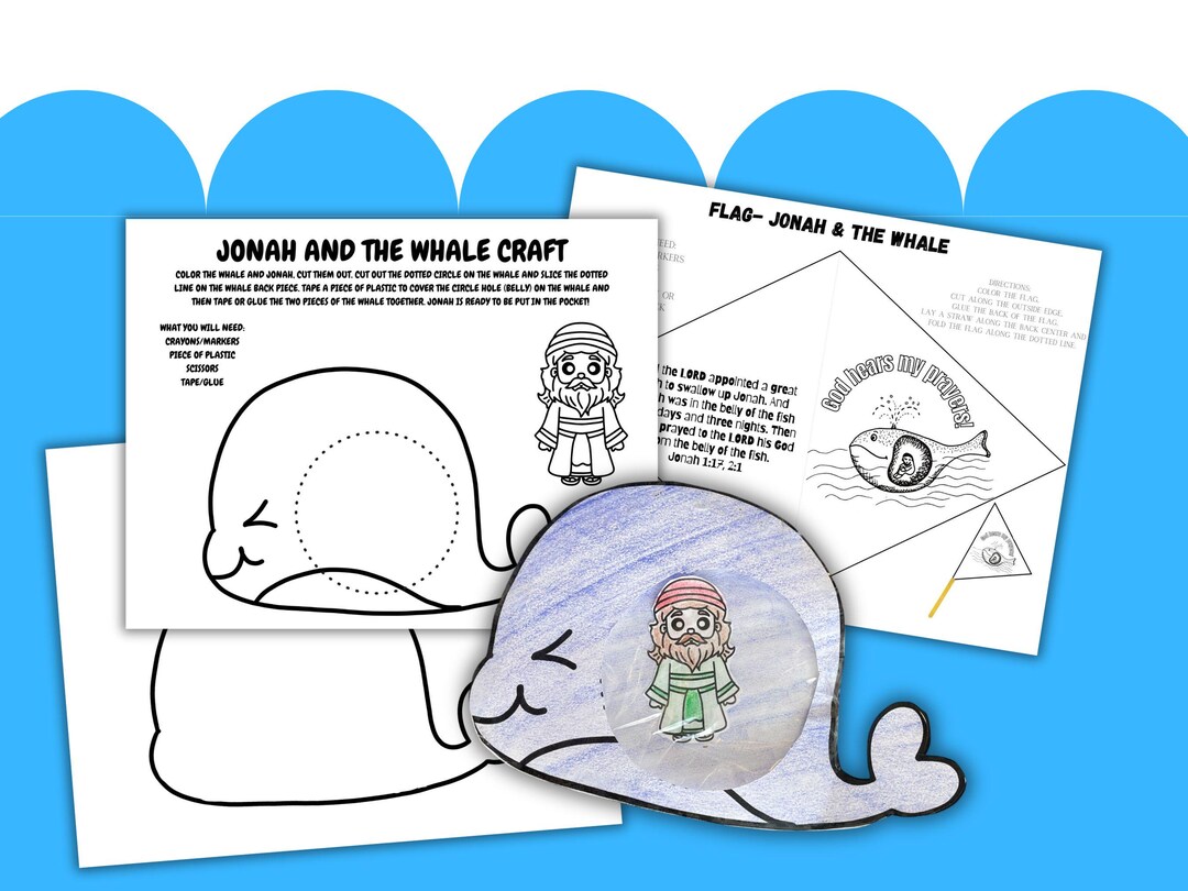 Jonah & the Whale Bible Story Craft, Jonah Bible Craft, Jonah and the ...