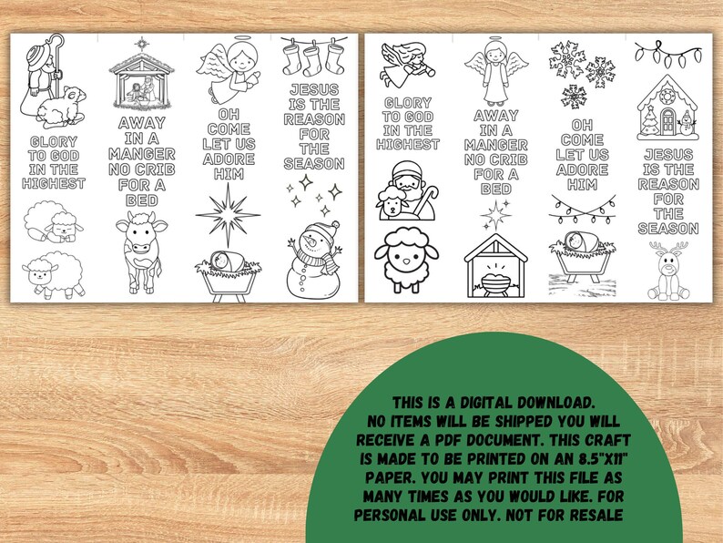 Christmas Christian Bookmarks for Kids • Nativity Coloring Bookmarks ...