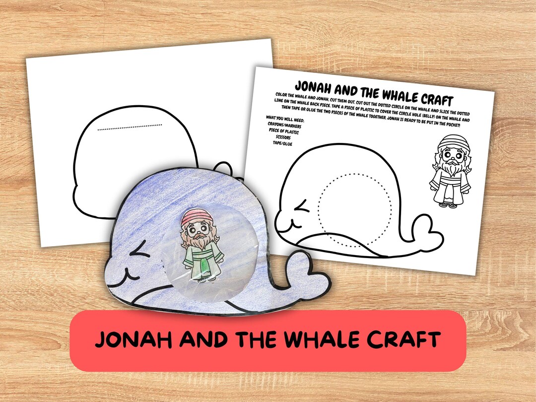 Jonah and the Whale Printable Craft for Kids | Bible Story Activity for ...