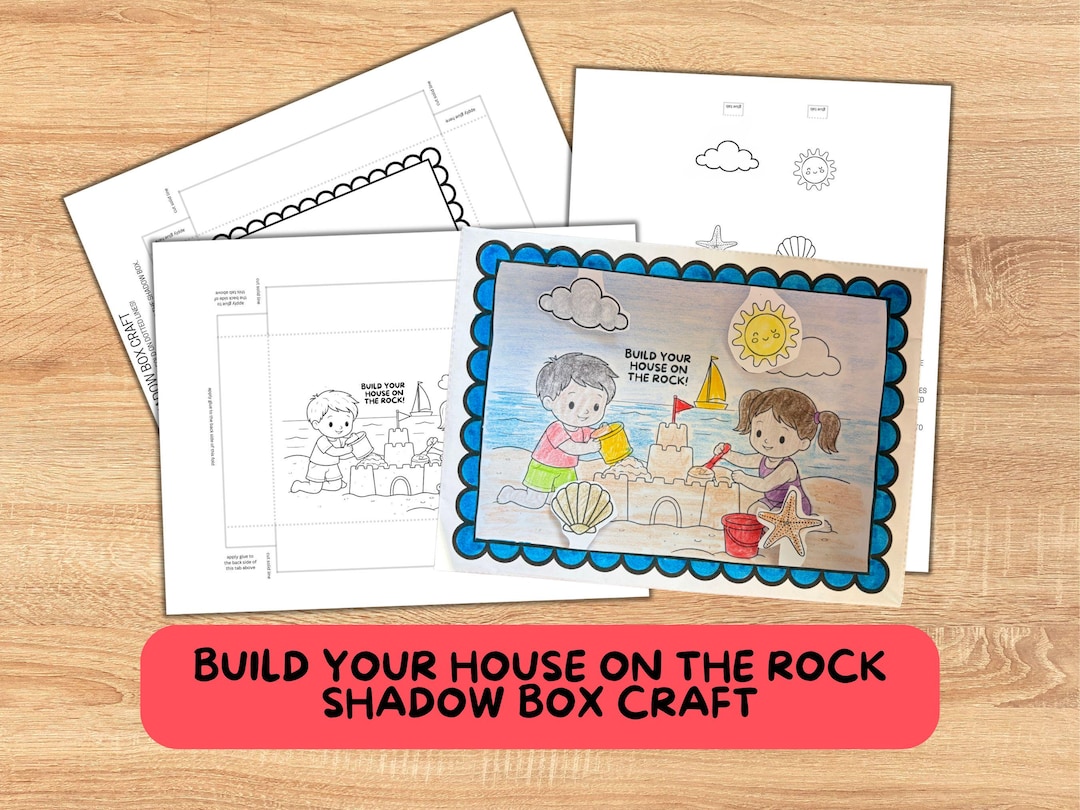 Build Your House on the Rock Craft | Bible Parable Shadow Box | Kids ...
