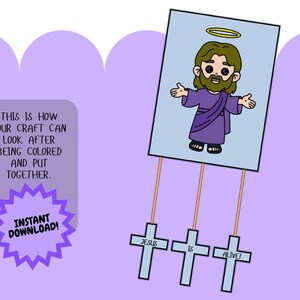 Easter Cross Kid's Craft, Sunday School Craft, Printable Easter ...
