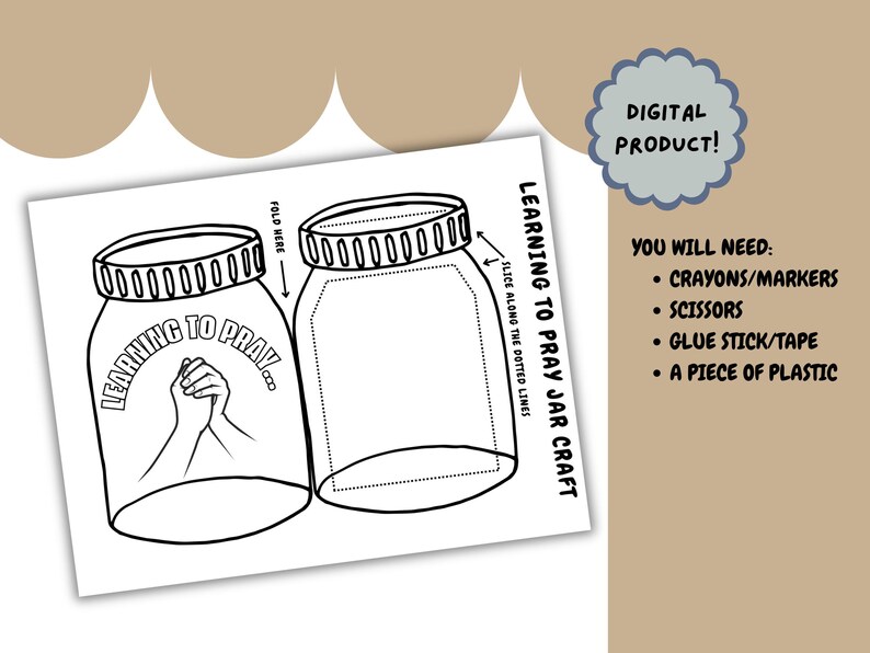How to Pray Jar Craft for Kids, Sunday School Bible Lesson, Learn to ...