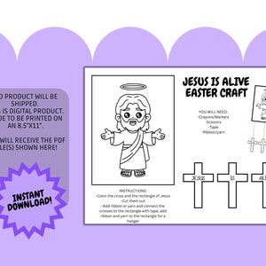 Easter Cross Kid's Craft, Sunday School Craft, Printable Easter ...