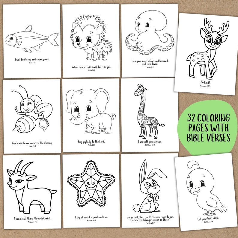 32 Page of Coloring Craft for Kids, Sunday School Bundle, Religious ...