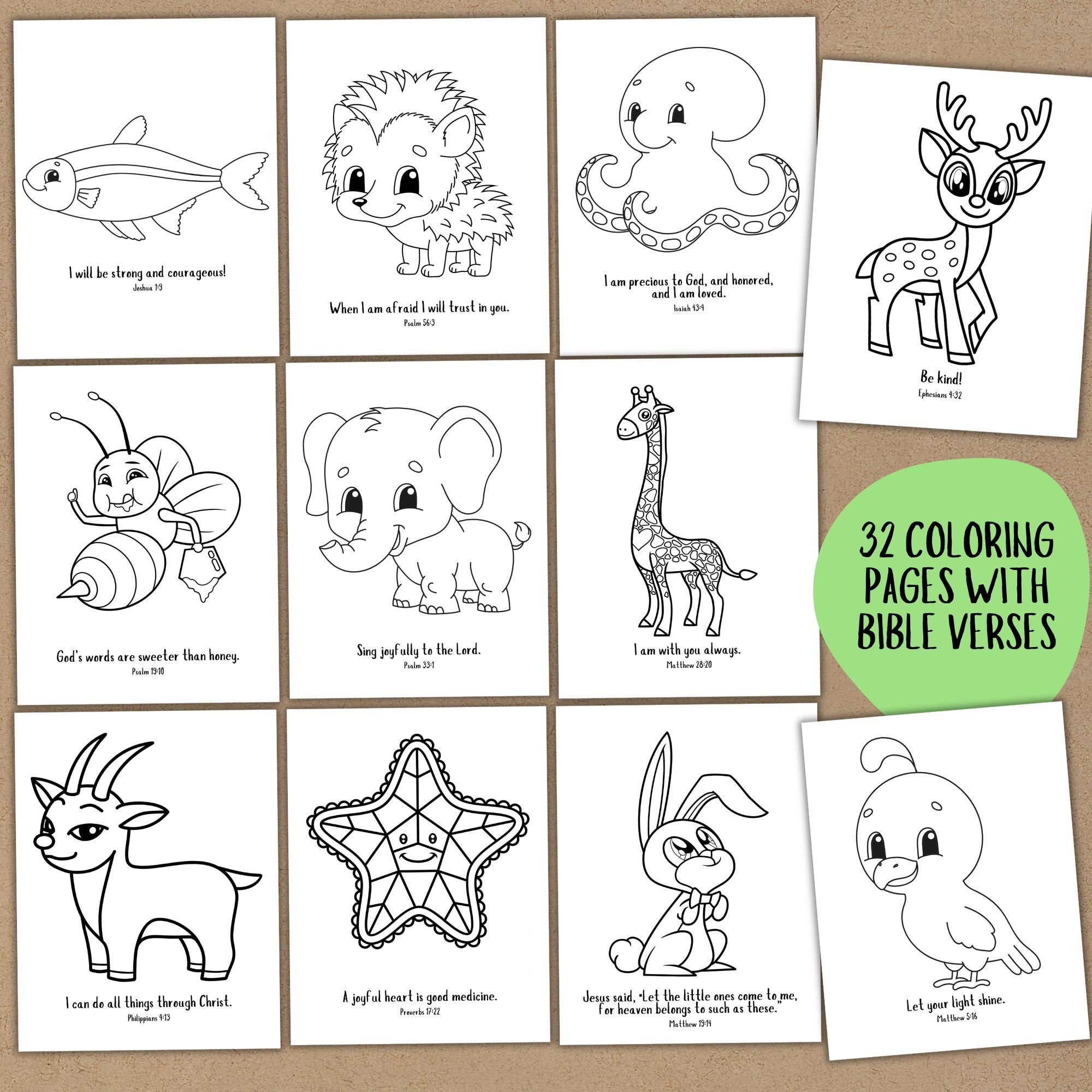 32 Page of Coloring Craft for Kids, Sunday School Bundle, Religious ...