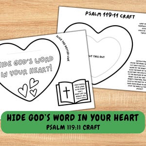Hide God’s Word in Your Heart Craft | Psalm 119:11 Bible Craft | Heart ...