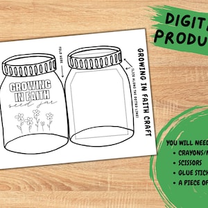 Growing in Faith Printable Kid's Jar Craft, How to Grow in Faith Craft ...
