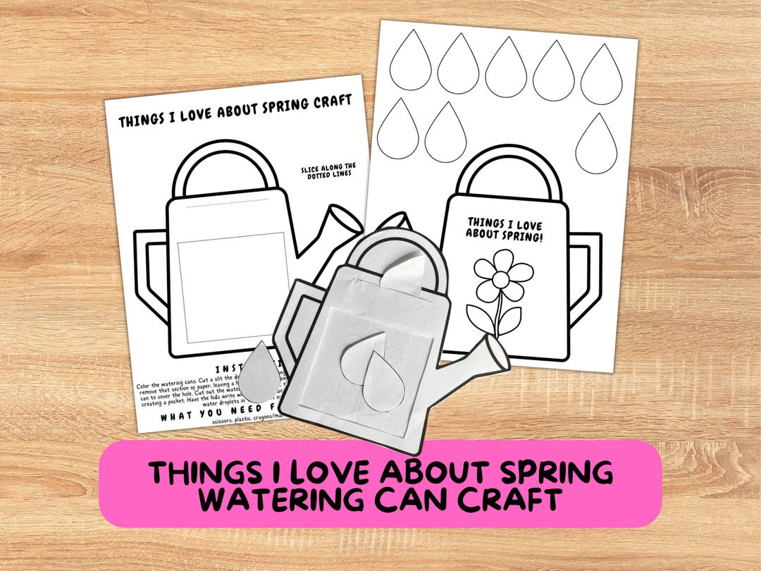 Things I Love About Spring Watering Can Craft | Spring Printable Craft ...