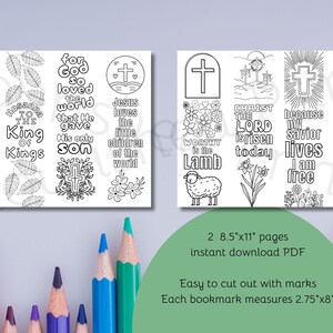 Printable Easter Coloring Bookmarks, Pack of 8 Religious Bookmarks ...
