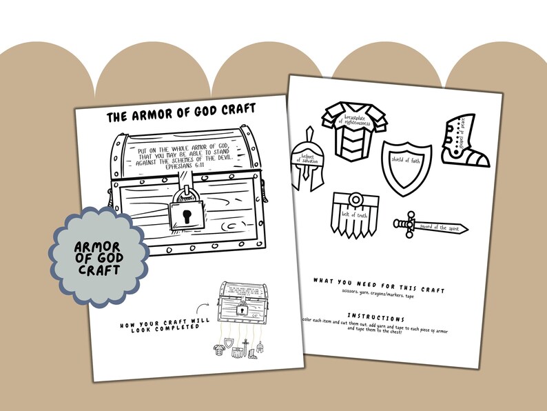 Printable Armor of God Kid's Activity, Sunday School Craft, Put on the ...