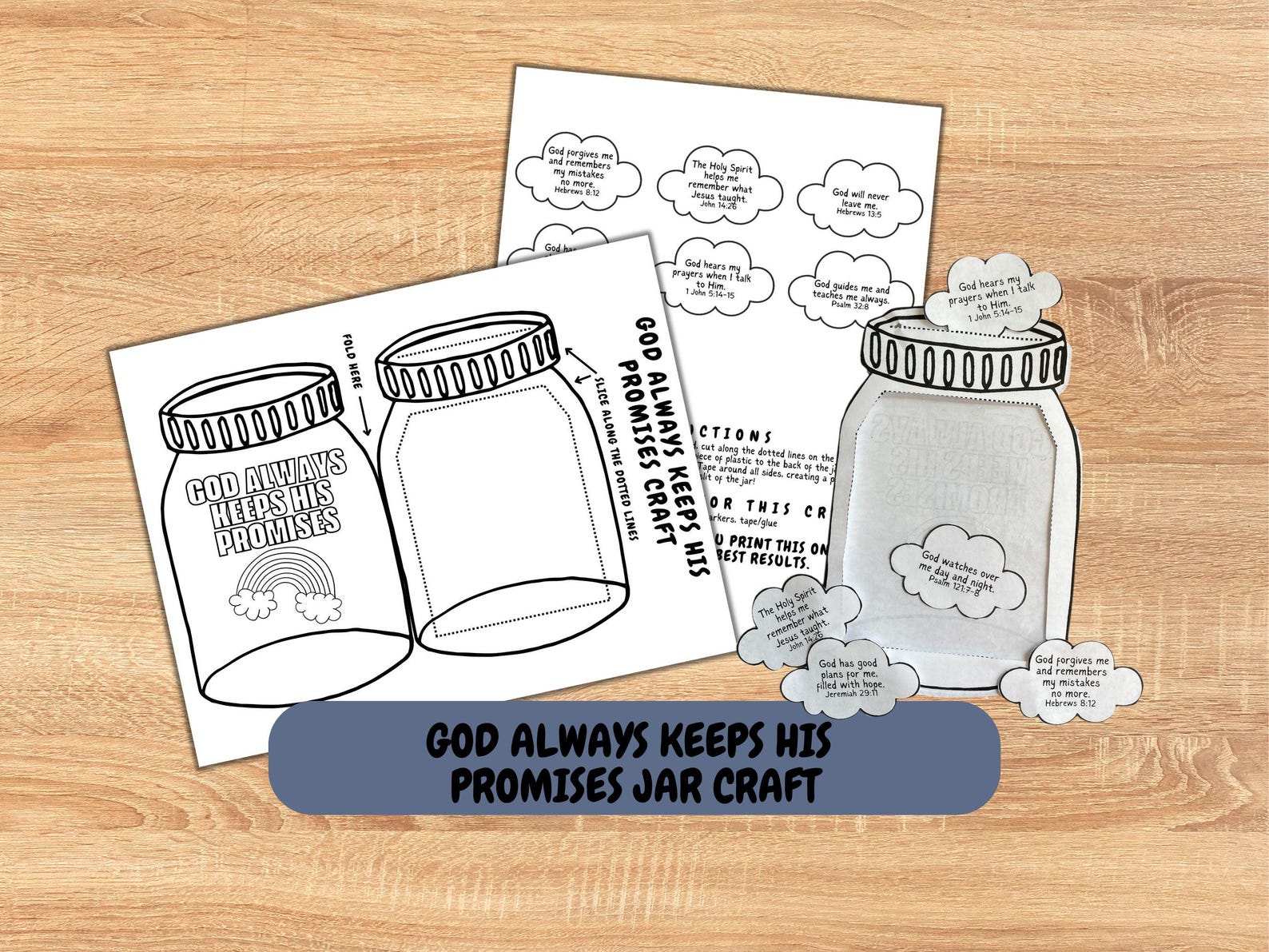 God's Always Keeps His Promises Jar Craft, Printable Sunday School ...