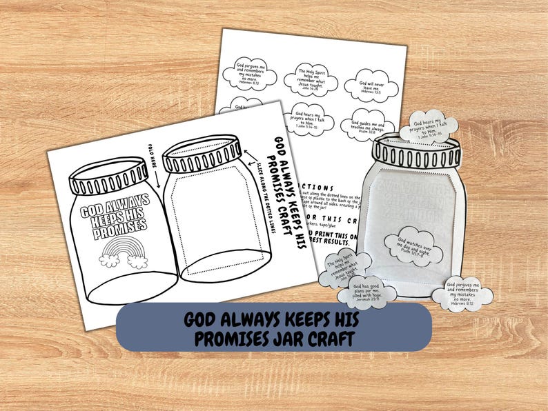 God's Always Keeps His Promises Jar Craft, Printable Sunday School ...