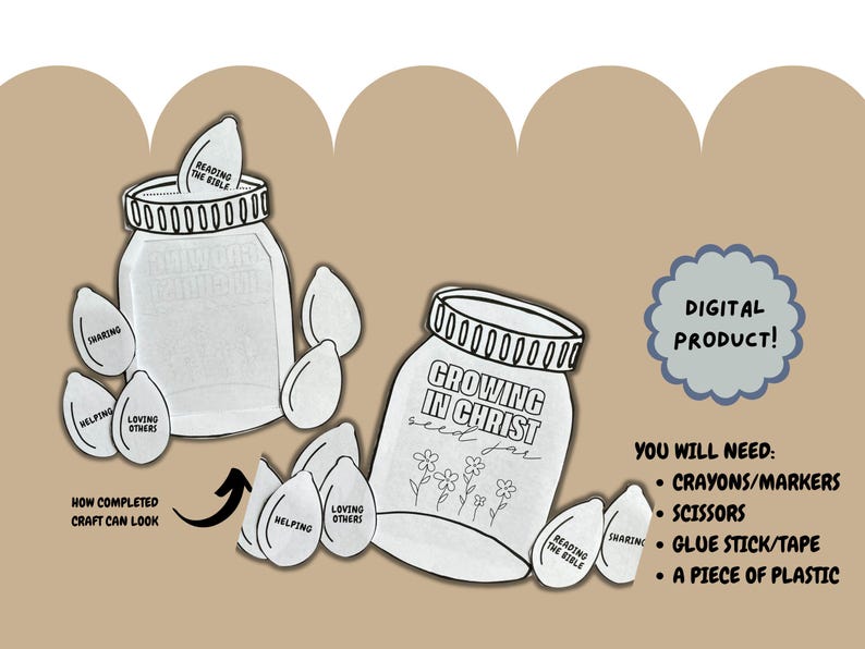 Growing in Christ Printable Kid's Jar Craft, How to Grow in Christ ...