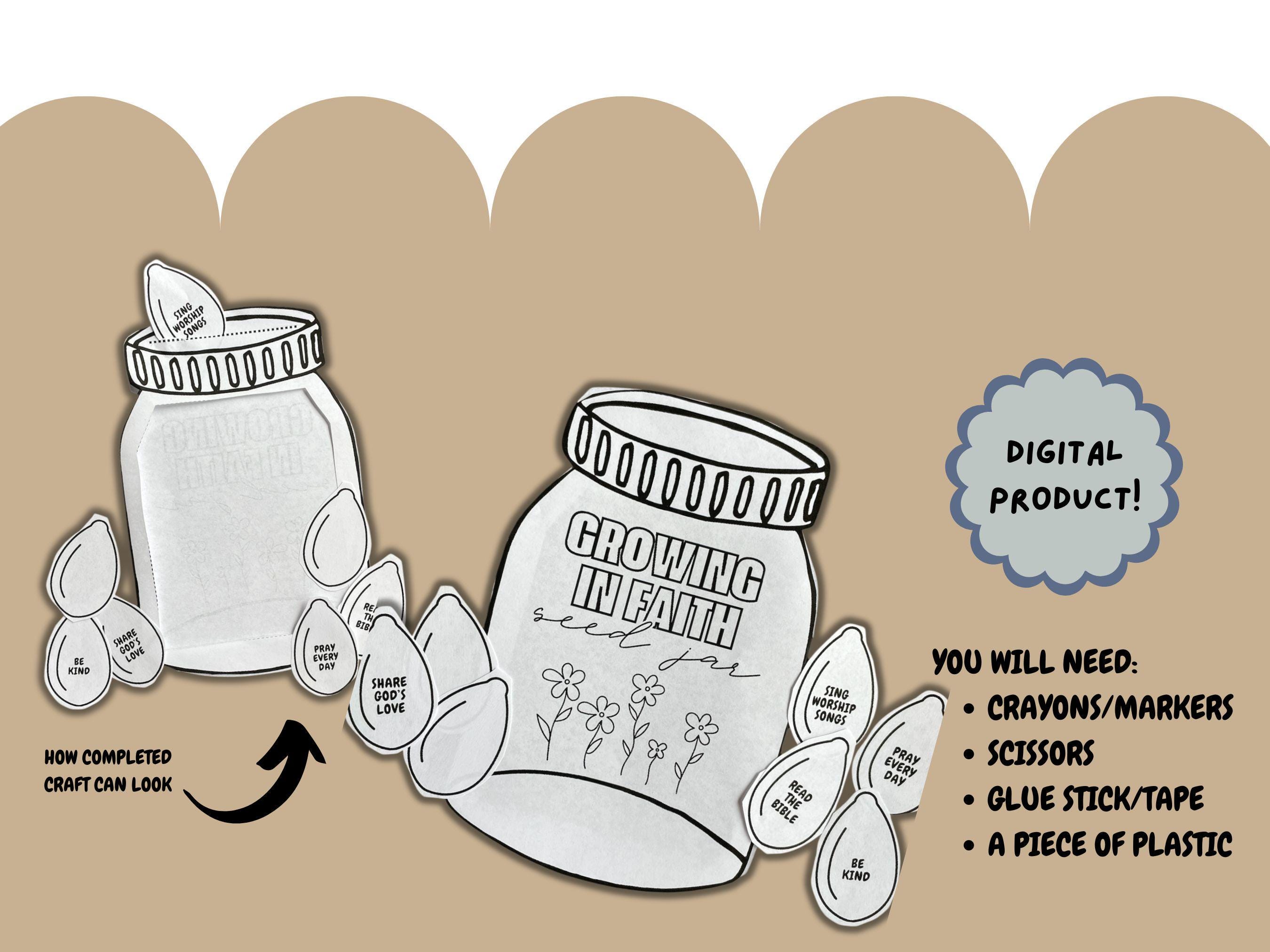 Growing in Faith Printable Kid's Jar Craft, How to Grow in Faith Craft ...