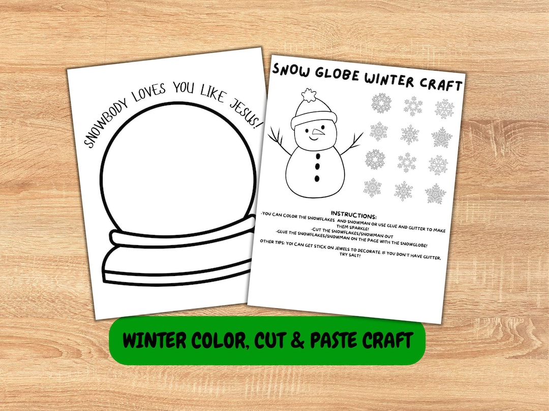 Snowbody Loves You Like Jesus Snow Globe Craft for Kids, Snowflake ...
