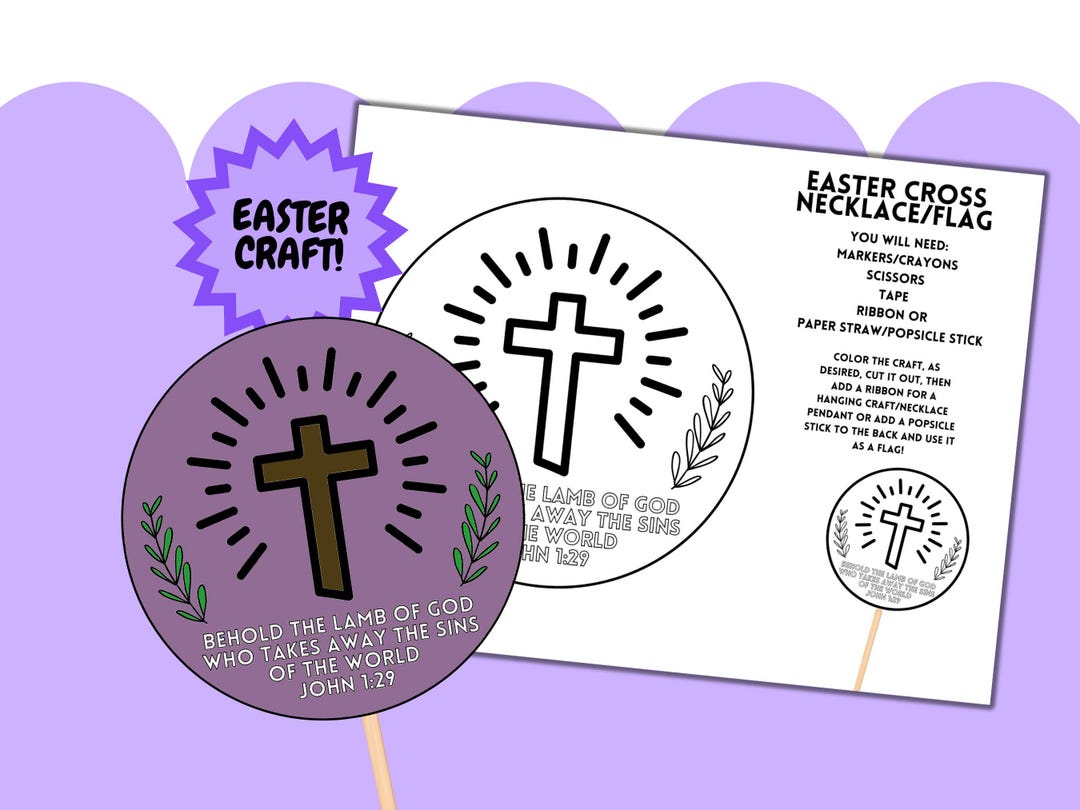 Easter Printable Kid's Craft, Christian Cross Craft, Behold the Lamb of ...