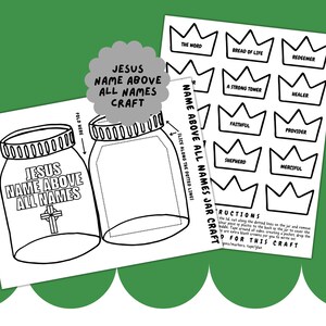 Names of Jesus Kids Printable Paper Jar Craft, Sunday School Activity, Name Above All Names ...