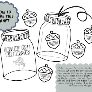 Fall in Love With Jesus Jar Craft, Fall Bible Paper Craft , Fall Bible ...