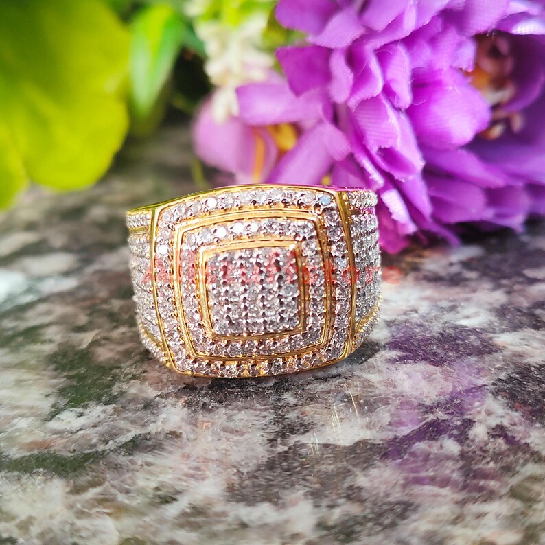 Mens Pinky Wedding Anniversary Ring, Cluster Wedding Band Ring, 2.50 Ct ...