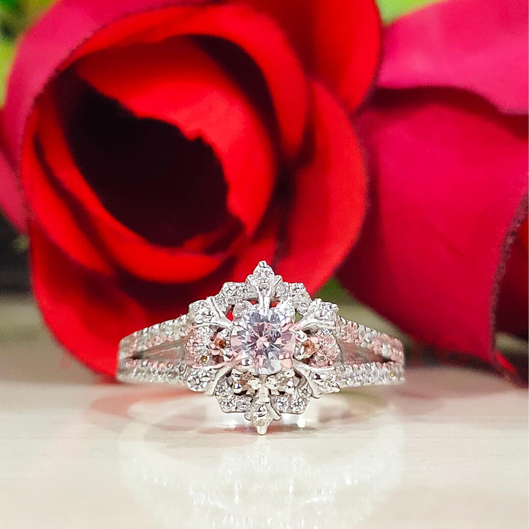 2ct Round White Moissanite, Enchanted Disney Floral Ring, Vintage Style ...