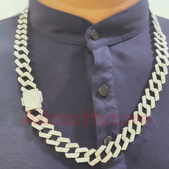 White sapphire cuban link chain store